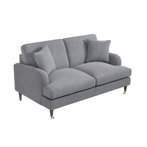 Grey 2 Seater Sofa In Woven Fabric Payton Furniture123