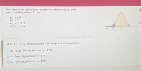 Solved State Whether The Standardized Test Statistic T