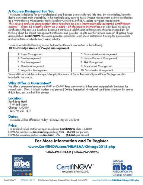 Certifinow 3 Day Prep Course Nbmbaa Chicago