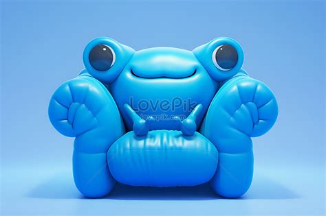 파란색 풍선 의자의 귀여운 그림 일러스트 무료 다운로드 Lovepik