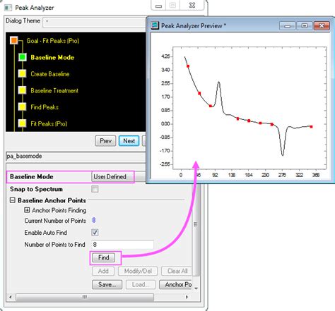 help online tutorials peak fitting with baseline