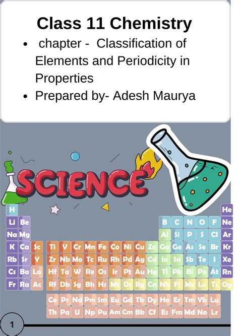 SOLUTION Class 11 Chemistry Classification Of Elements And Periodicity In Properties Studypool