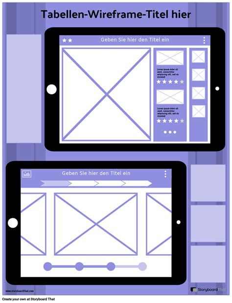 Corporate Tablet Wireframe Vorlage 4 Storyboard