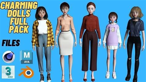 Charming Dolls Toon Pack 3d Model Cgtrader
