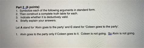 solved part 2 6 points 1 symbolize each of the following