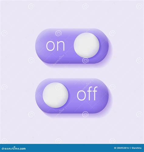 D On And Off Toggle Button Purple Slide Bar Icon Unlock And Lock Software User Interface