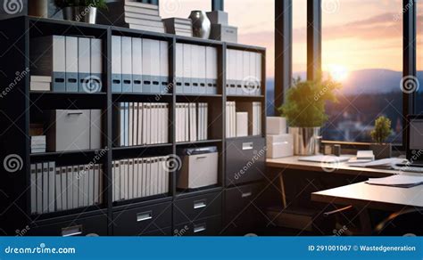 Office Shelf Filled With Meticulously Organized And Labeled File