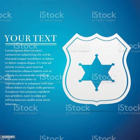 경찰 배지 파란색 배경에 플랫 아이콘 벡터 일러스트 레이 션 1에 대한 스톡 벡터 아트 및 기타 이미지 1 감시 강철 Istock