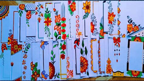 5 Red Front Page Designs Project Work Designs Side Border Designs