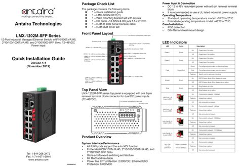 Antaira Lmx 1202m Sfp Series Quick Installation Manual Pdf Download Manualslib