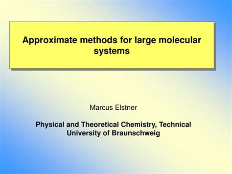 Ppt Approximate Methods For Large Molecular Systems Powerpoint