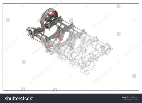 D Illustration Engine Valve System Stock Illustration Shutterstock