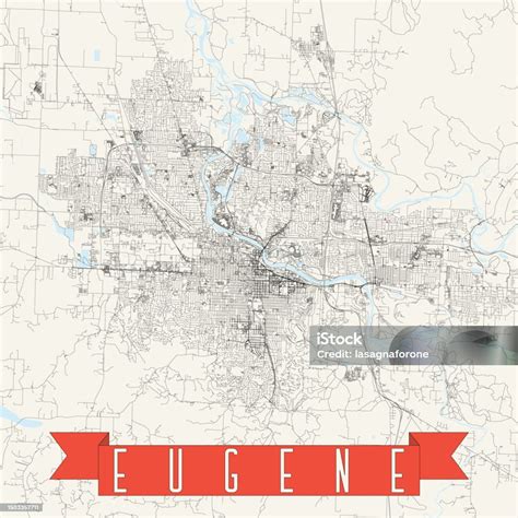 Eugene Oregon Usa Vector Map Stock Illustration Download Image Now