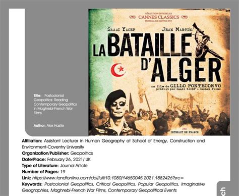 🌍 The Geopolitical Compass Dedicates Its 134th Issue To The Field Of Djallel Khechib