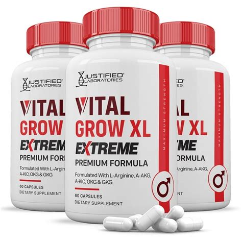 3 Pack Vital Grow Xl Extreme Pills 1600mg Premium Formula Proprietary