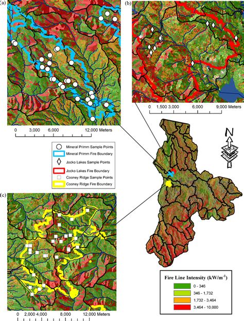 Plot Locations In Each Of The Three Wildfires A Mineral Primm B