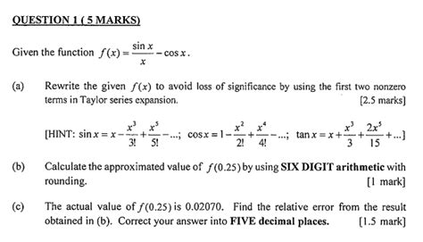 solved given the function f x xsinx−cosx a rewrite the