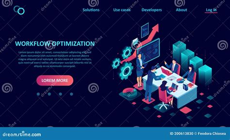 Vector Of Business People A Team Working On Workflow Management