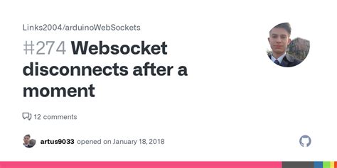 Websocket Disconnects After A Moment Issue Links ArduinoWebSockets GitHub