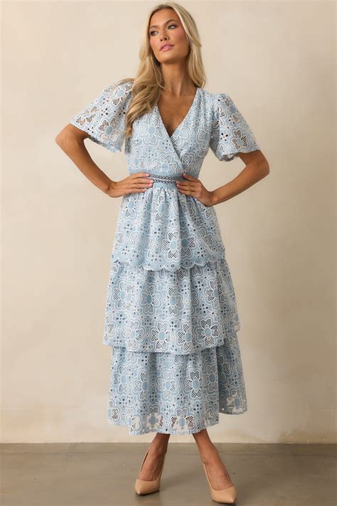 Blue Floral Embroidered Maxi Dress All Dresses Red Dress