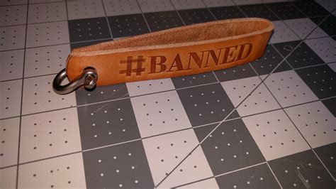 Leather Strap Key Loop With Custom Engraving Tanthathide