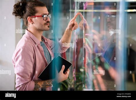 Software Coding And Business Woman On Tablet Thinking Of Data