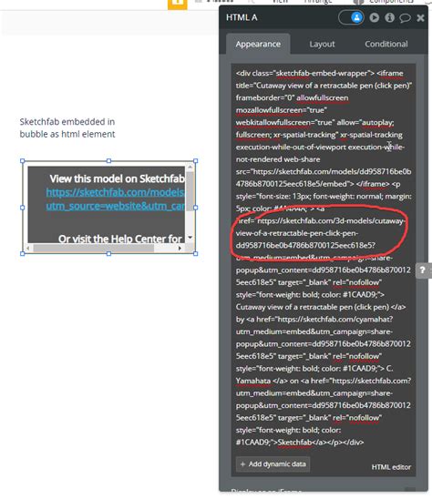 sketchfab api integration plugins bubble forum