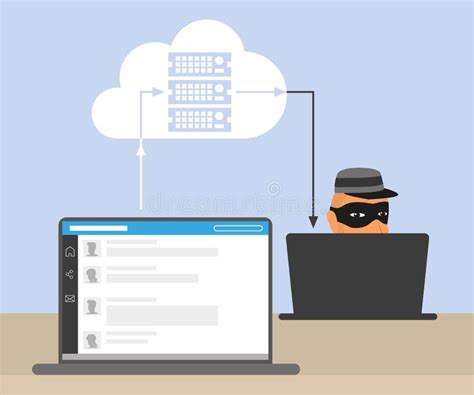 Thief Is Stealing An Account Of Social Networking Stock Vector Illustration Of Password