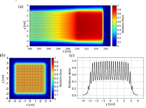 Simulated Dose Inhomogeneities A In 2d Depth Dose Distribution B Download Scientific