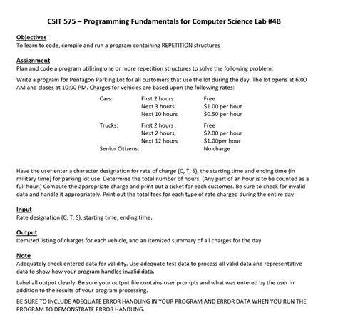 Solved Csit 575 Programming Fundamentals For Computer