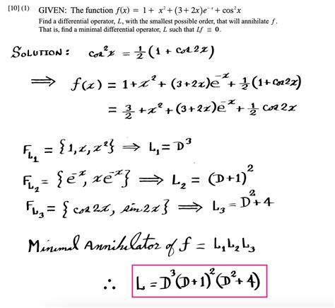 solved 1 given the function f x 1 x2 3 2x e−x cos2x