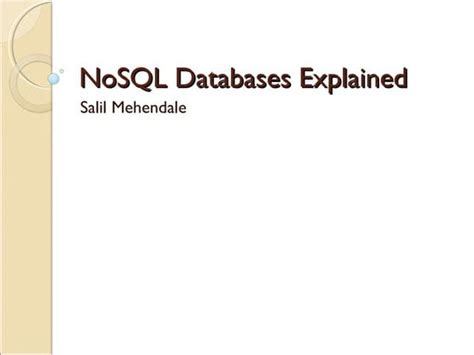 The Role Of Nosql In Modern Database Assignments Ppt