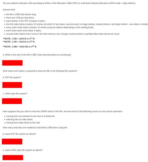 Solved You Are Asked To Allocate A File According To Either