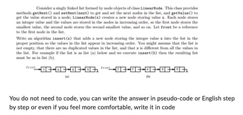 Solved Consider A Singly Linked List Formed By Node Objects