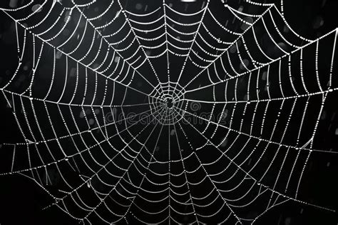 Digital Image Of Spider Web In Graphics On A Black Background With