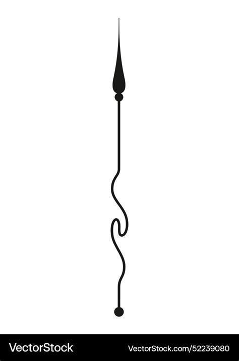 Clock Pointer Arrow Black Silhouette Chronometer Vector Image