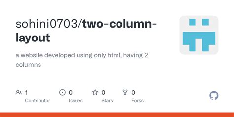 GitHub Sohini0703 Two Column Layout A Website Developed Using Only Html Having 2 Columns