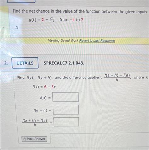 Solved Find The Net Change In The Value Of The Function Chegg Com