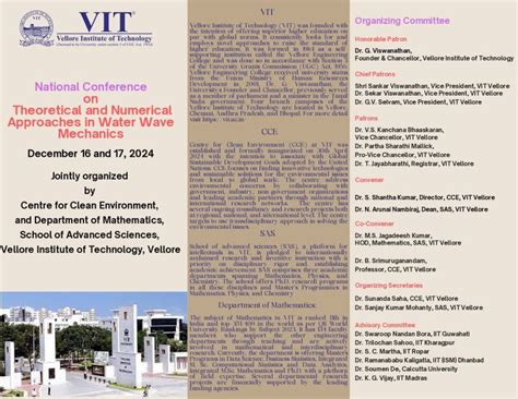 Department Of Mathematics Sas Vit On Linkedin Vit Mathematics Conference Waterwave