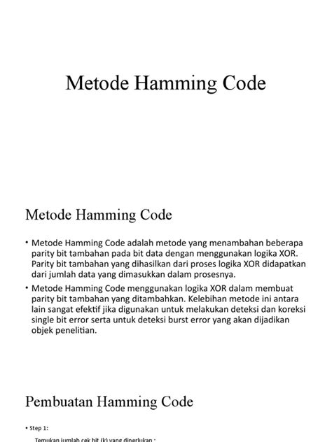 Metode Hamming Code Pdf