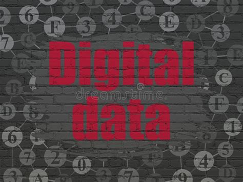 Data Concept Digital Data On Wall Background Stock Illustration