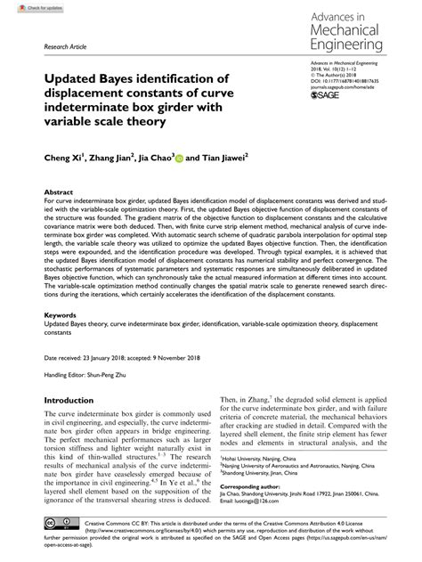 pdf updated bayes identification of displacement constants of curve