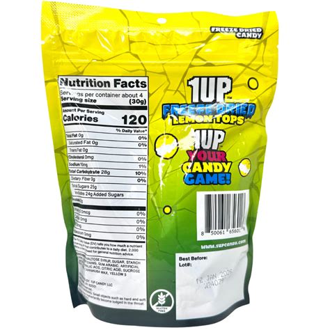 1up Freeze Dried Lemon Tops 2oz Candy Funhouse Candy Funhouse Ca