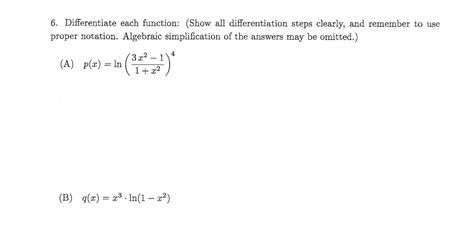 solved 6 differentiate each function show all