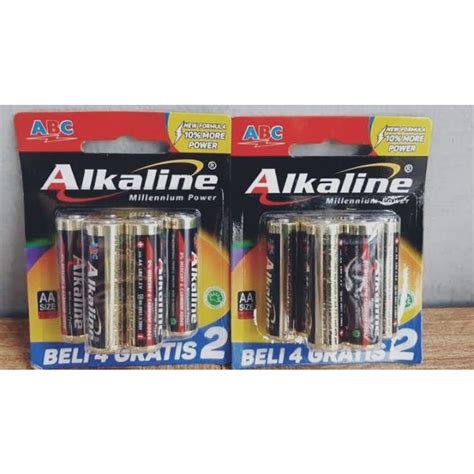 Jual Abc Alkaline Lr 06 4b 2b Aa Isi 6 Pcs Shopee Indonesia