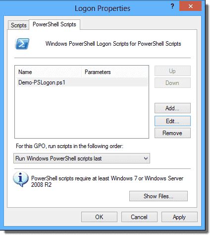 Configuring Logon PowerShell Scripts With Group Policy Sysops