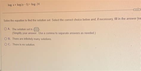 solved logx log x 5 log24solve the equation to find the