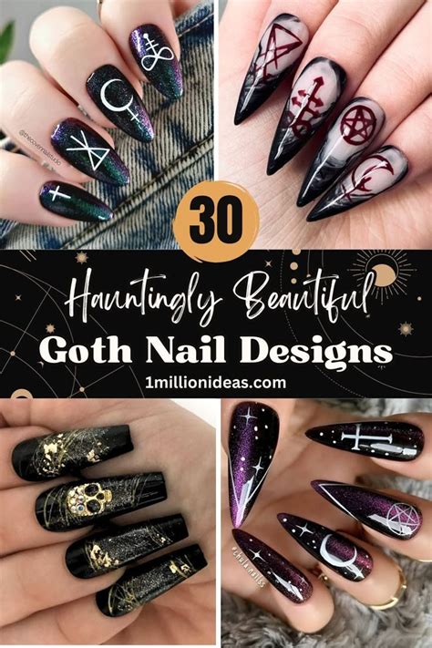 30 Hauntingly Beautiful Goth Nail Designs Goth Nails Acrylic Coffin