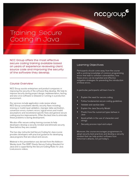 Training Secure Coding In Java Pdf Computer Security Security