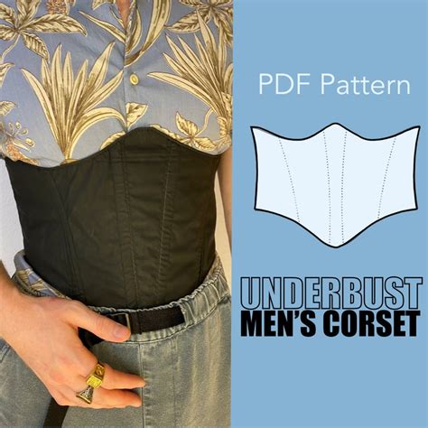 Mens Underbust Corset Pattern Pdf Sewing Pattern For Etsy